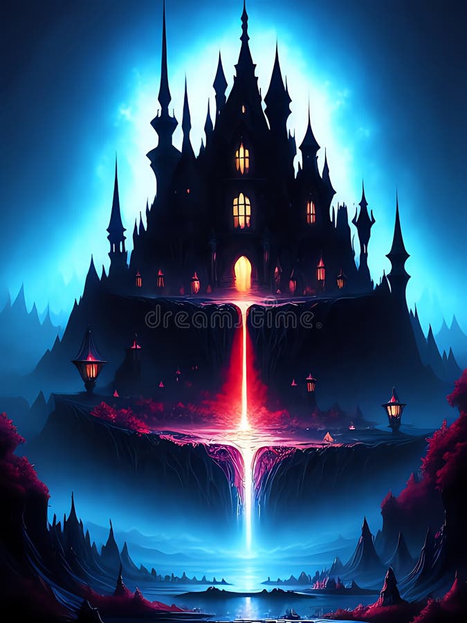 Black Castle is Look Scary. Generative Ai Stock Illustration ...