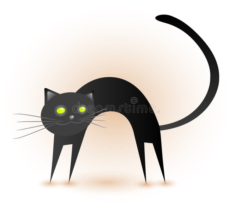 Black Cat Crouching stock vector. Illustration of crouching - 1746561