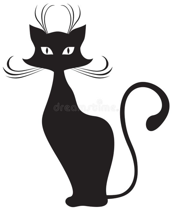 Black cat stock vector. Illustration of black, witchcraft - 21967270