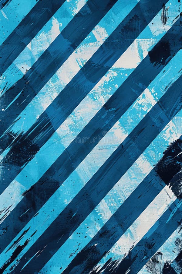 Black Cat on Blue White Striped Background Stock Image - Image of ...