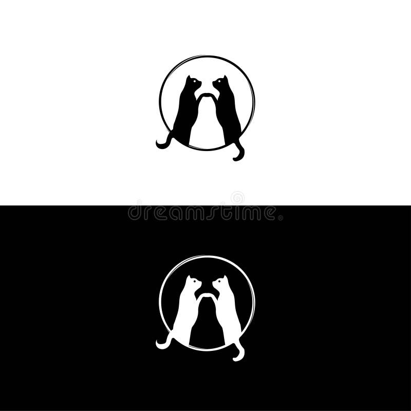Black Cat Circle Logo . Circle Creative Cat Vector Stock Vector ...