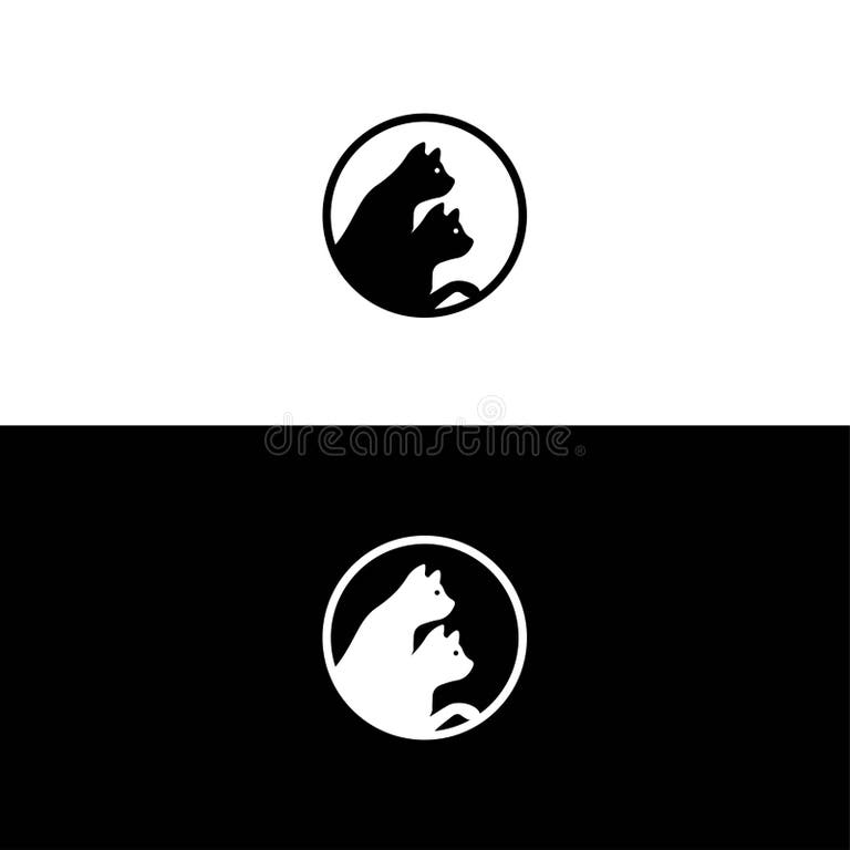 Black Cat Circle Logo . Circle Creative Cat Vector Stock Vector - Illustration of feline, label ...