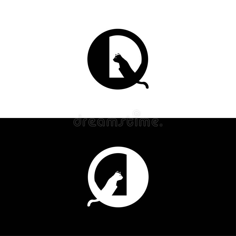 Black Cat Circle Logo . Circle Creative Cat Vector Stock Vector - Illustration of feline ...