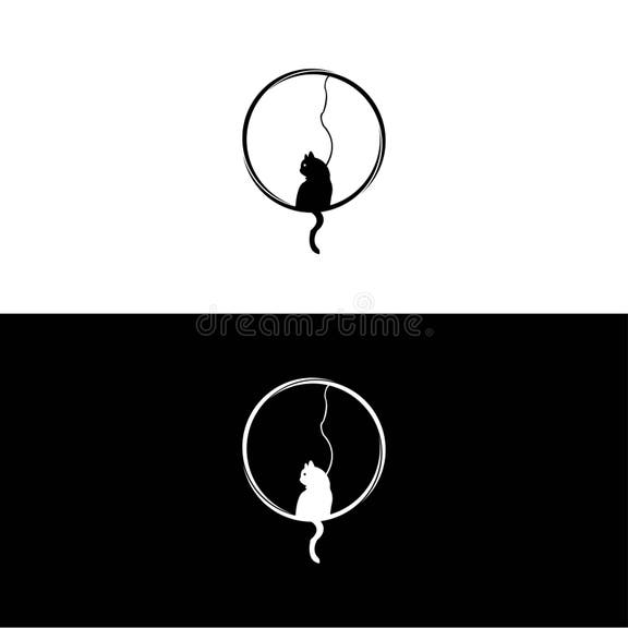 Black Cat Circle Logo . Circle Creative Cat Vector Stock Illustration ...