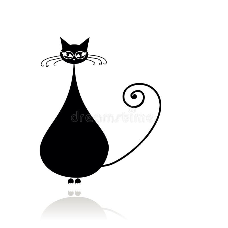 Black Cat Design. Vector Illustration Stock Vector - Illustration of ...