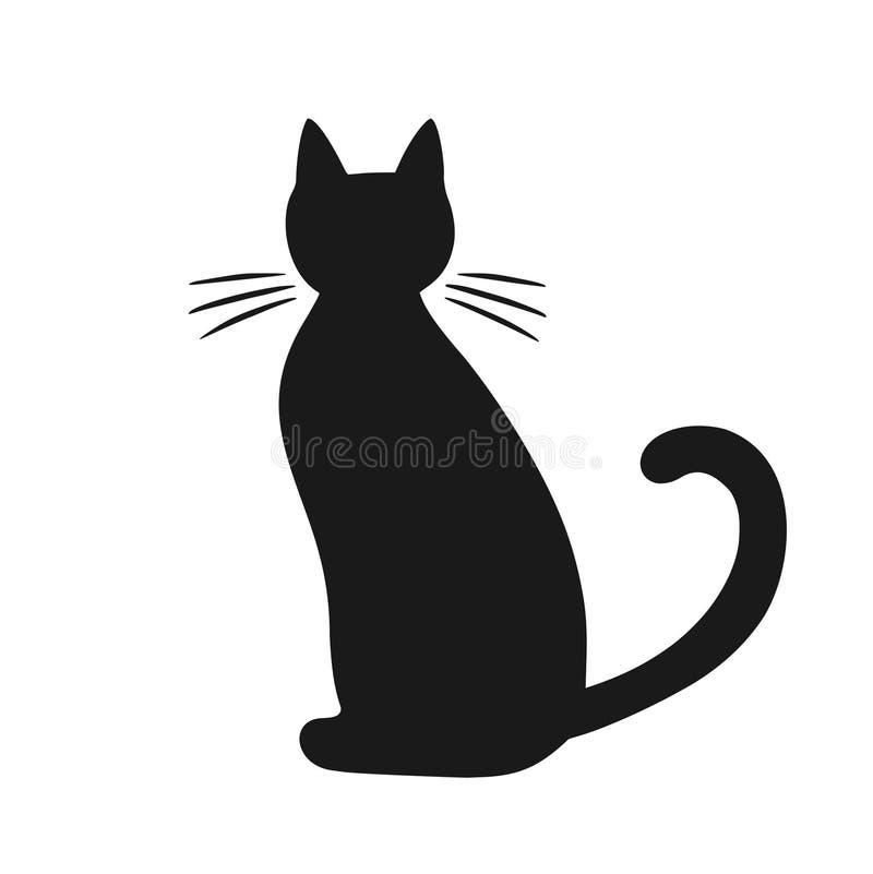 Black cat draw stock vector. Illustration of funny, vector - 318395601