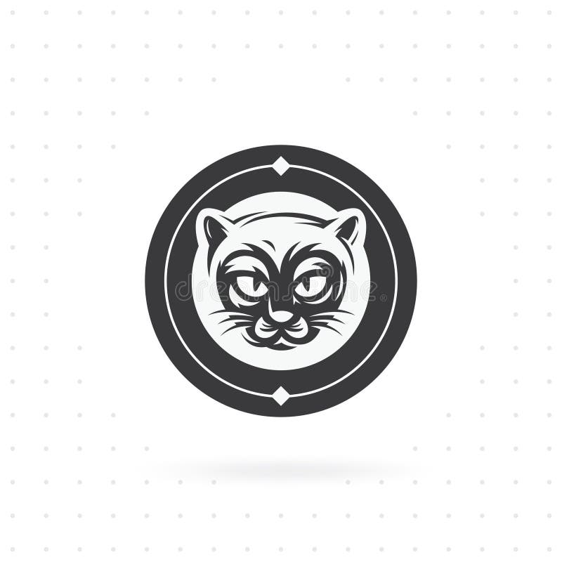 Cat icon with circle stock vector. Illustration of drawing - 143667181