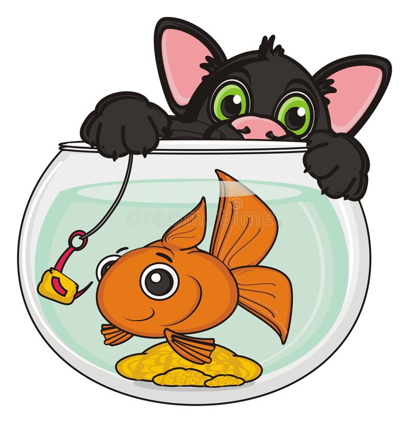Cat Catching Fish Stock Illustrations – 77 Cat Catching Fish Stock ...