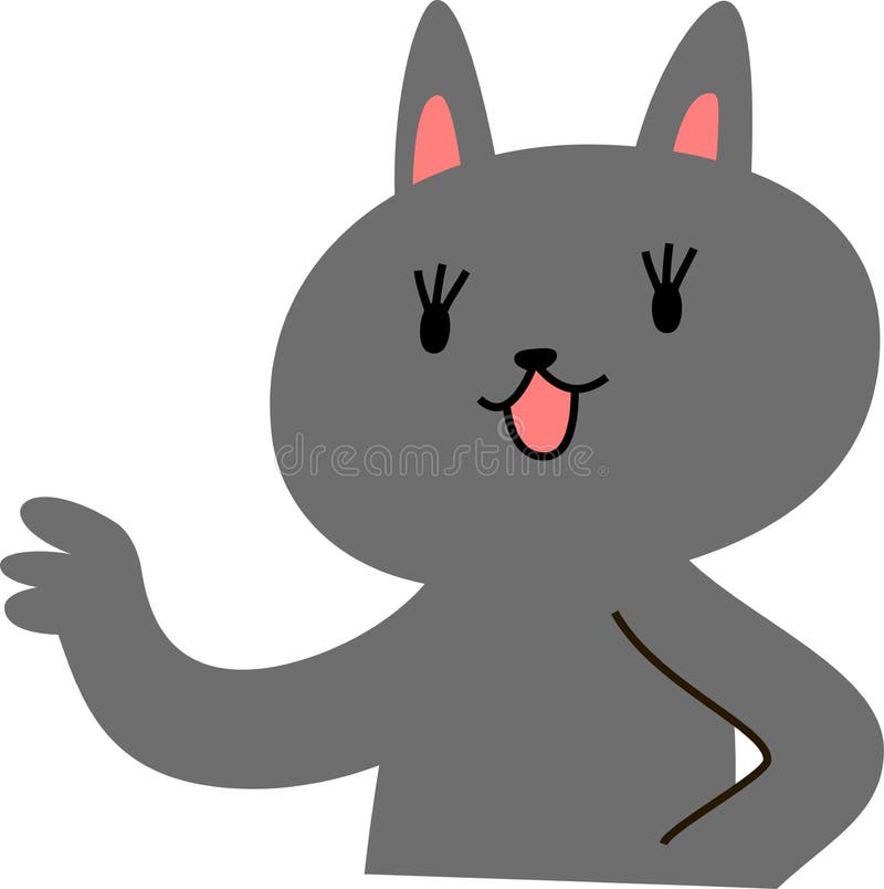 Black Cat that Guides You by Pointing Your Finger Stock Vector ...