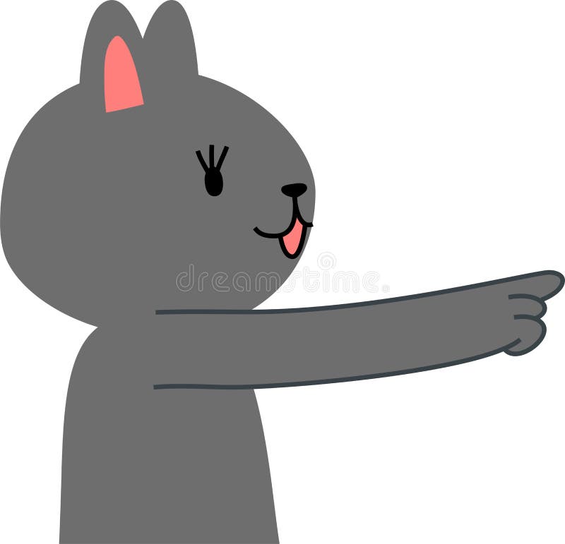 Black Cat that Guides You by Pointing Your Finger Stock Vector ...