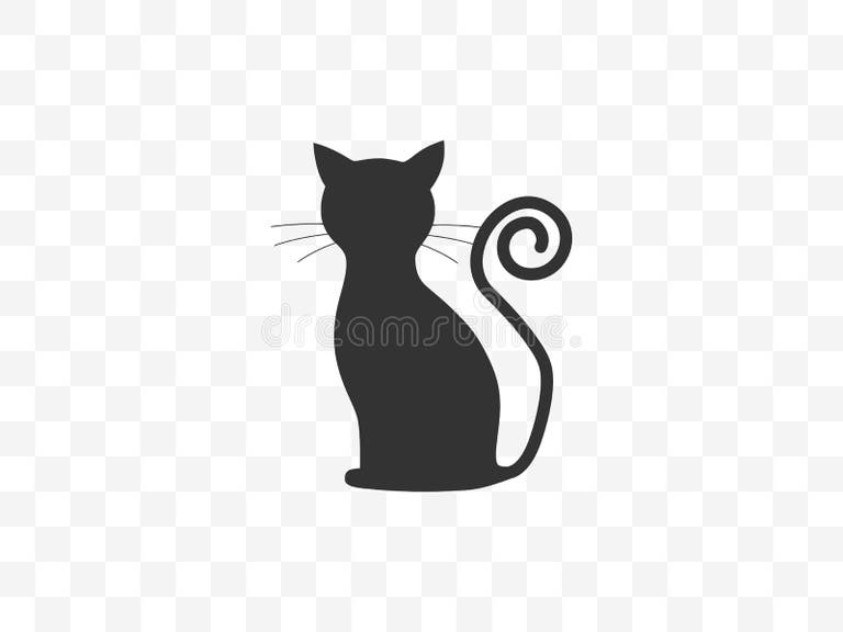 Black Cat, Halloween Icon. Vector Illustration, Flat Design Stock ...