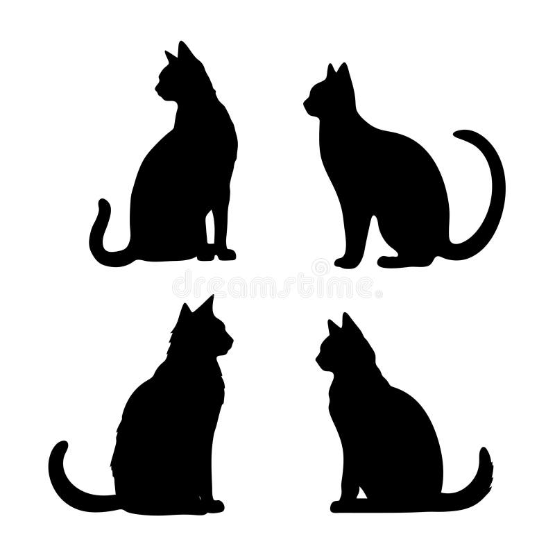 Black Cat Icons, Contemporary Design Stock Vector - Illustration of ...
