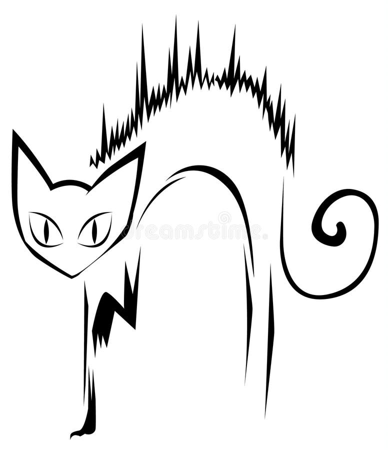 Cat Spiky Fur Stencil stock vector. Illustration of horizontal - 234433457