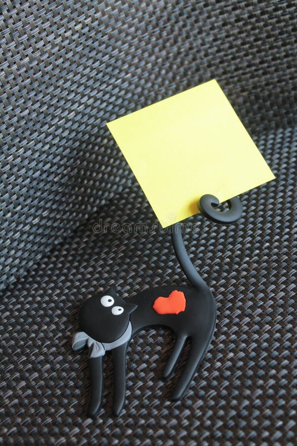 Black Cat Mascot with Post-it Stock Image - Image of memos, notes: 39245885