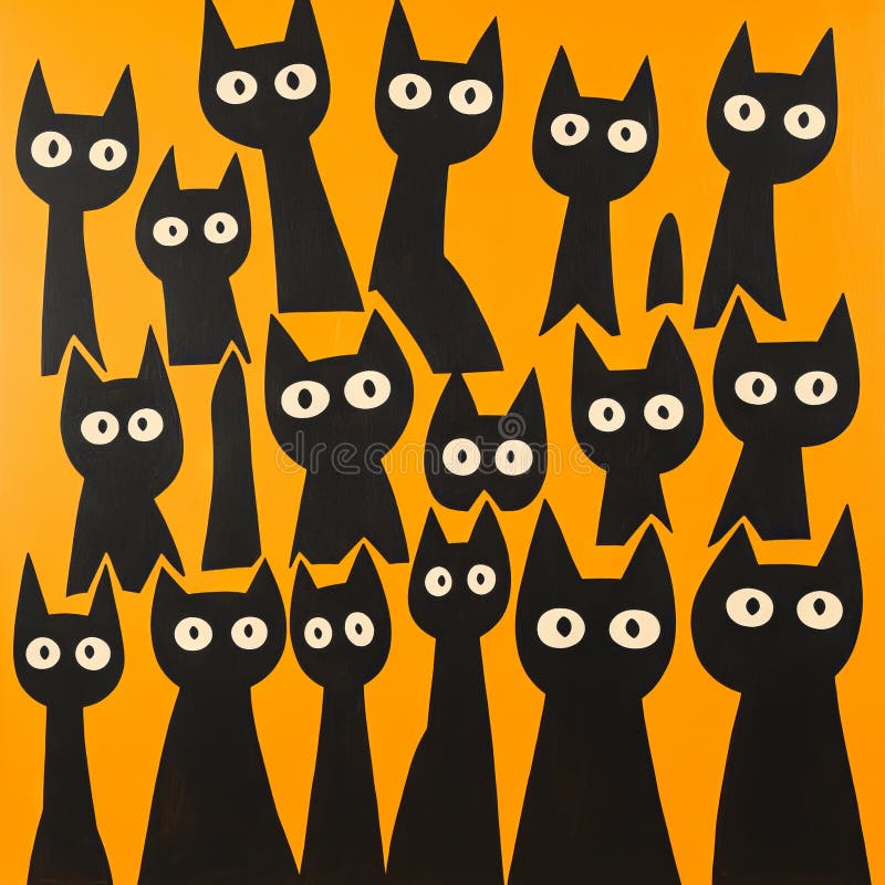 Black cat puzzle design stock illustration. Illustration of expressive ...