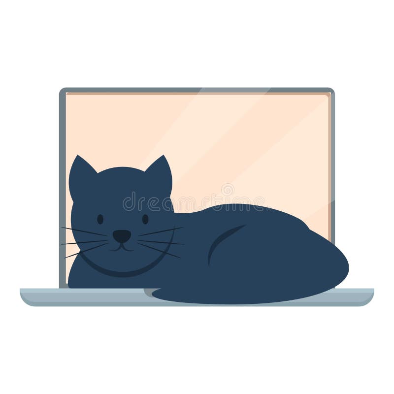 Black Cat Resting on Laptop Keyboard Enjoying Break Time Stock ...