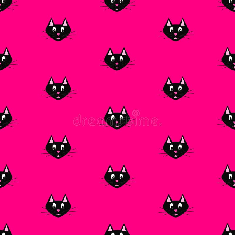 Black cat stock vector. Illustration of pattern, animal - 62379070