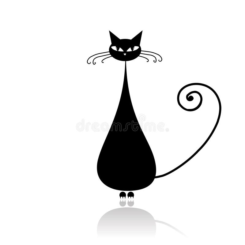 Black Cat Martini stock illustration. Illustration of drinking - 10797484