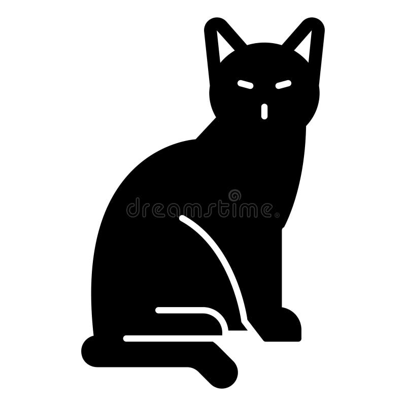 Black Cat Solid Icon, Domestic Pet Concept. Vector Graphics. Wild Cat ...