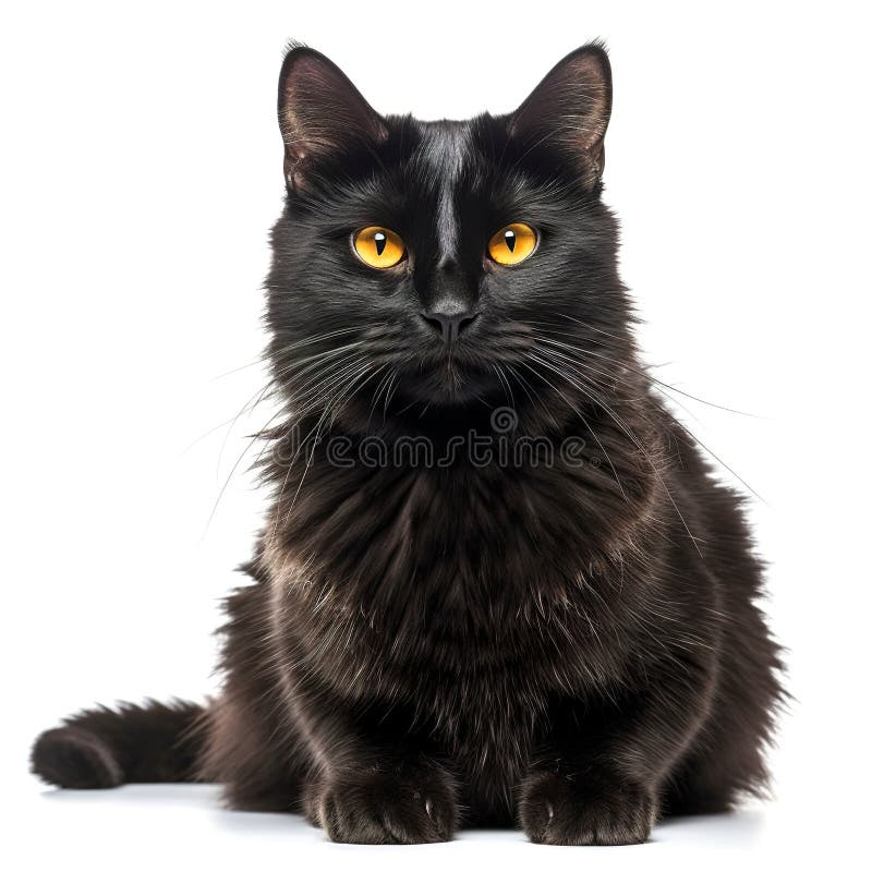 Black Cat on a White Background Stock Illustration - Illustration of ...