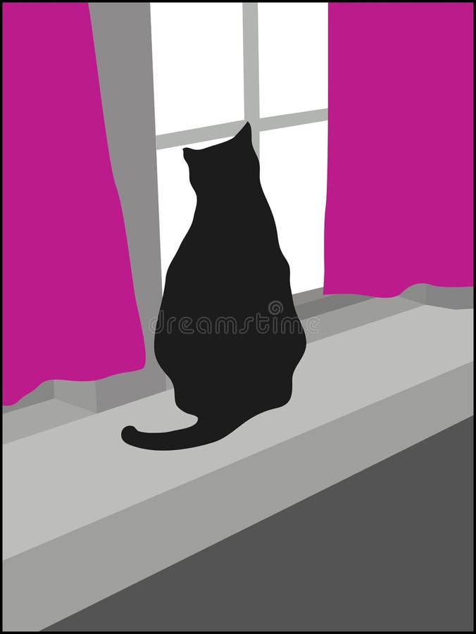 Curtains Cat Stock Illustrations – 513 Curtains Cat Stock Illustrations ...