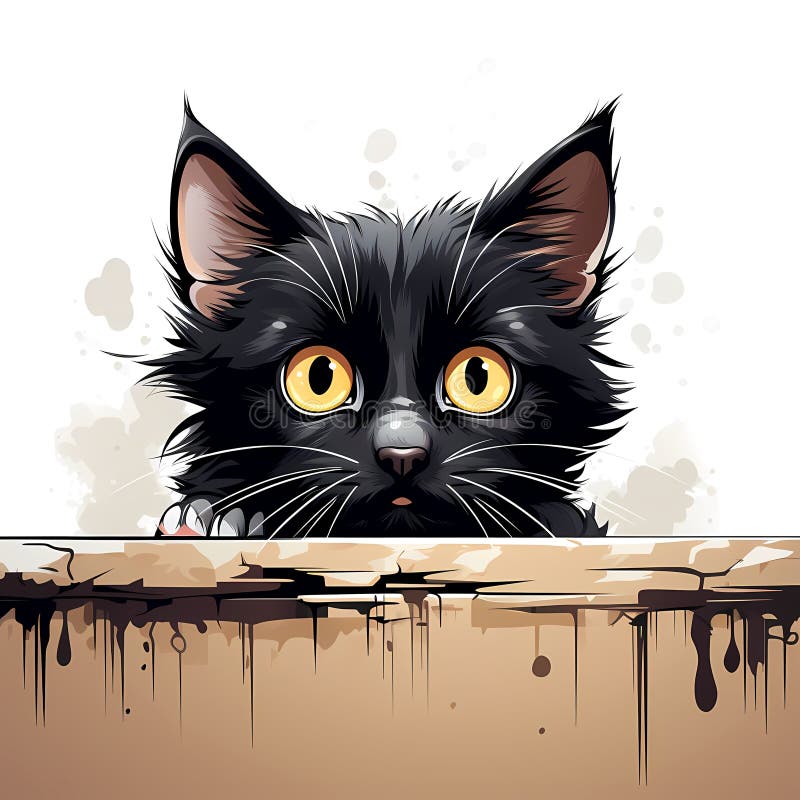 Behind Box Cartoon Cat Stock Illustrations – 47 Behind Box Cartoon Cat ...
