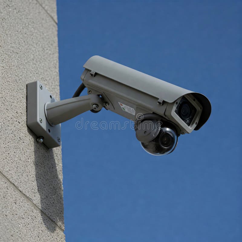 Black CCTV Camera Mounted on a Modern Building. Security Stock ...
