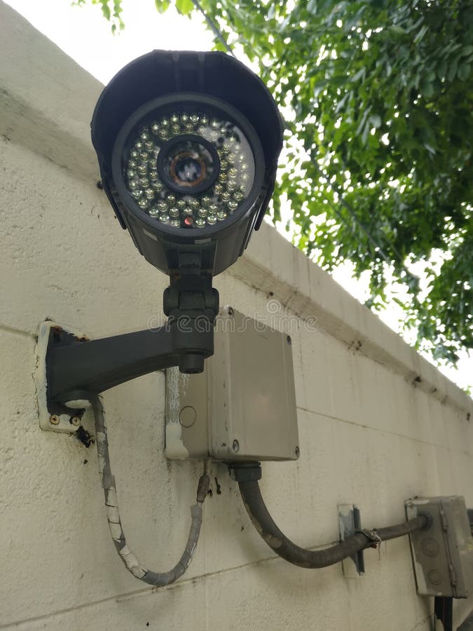 Black CCTV camera stock image. Image of oitdoors, electronic - 104922157