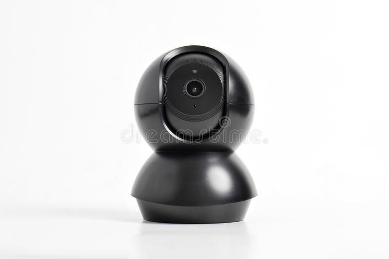 Black CCTV Security Camera on White Background Stock Image - Image of ...