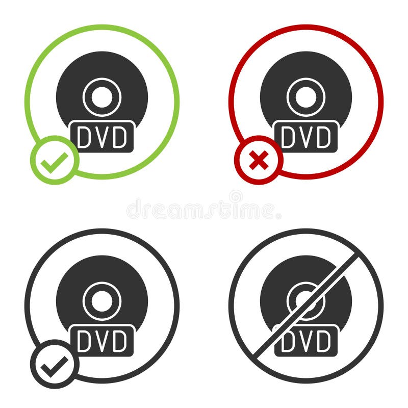Black CD or DVD Disk Icon Isolated on White Background. Compact Disc ...