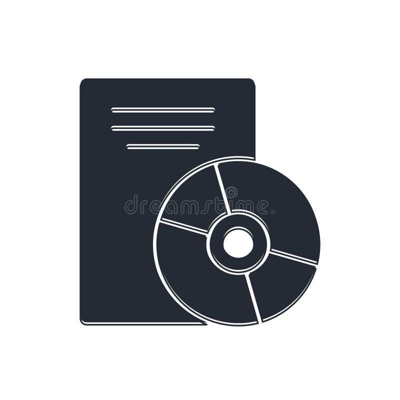 Black CD or DVD Disk Icon Isolated on White Background. Compact Disc ...