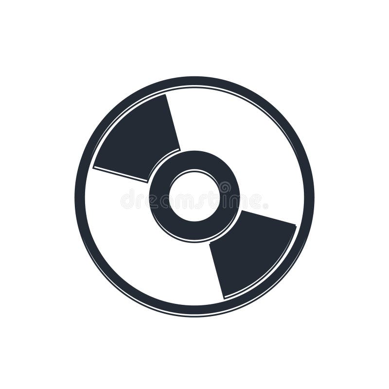 Black CD or DVD Disk Icon Isolated on White Background. Compact Disc ...