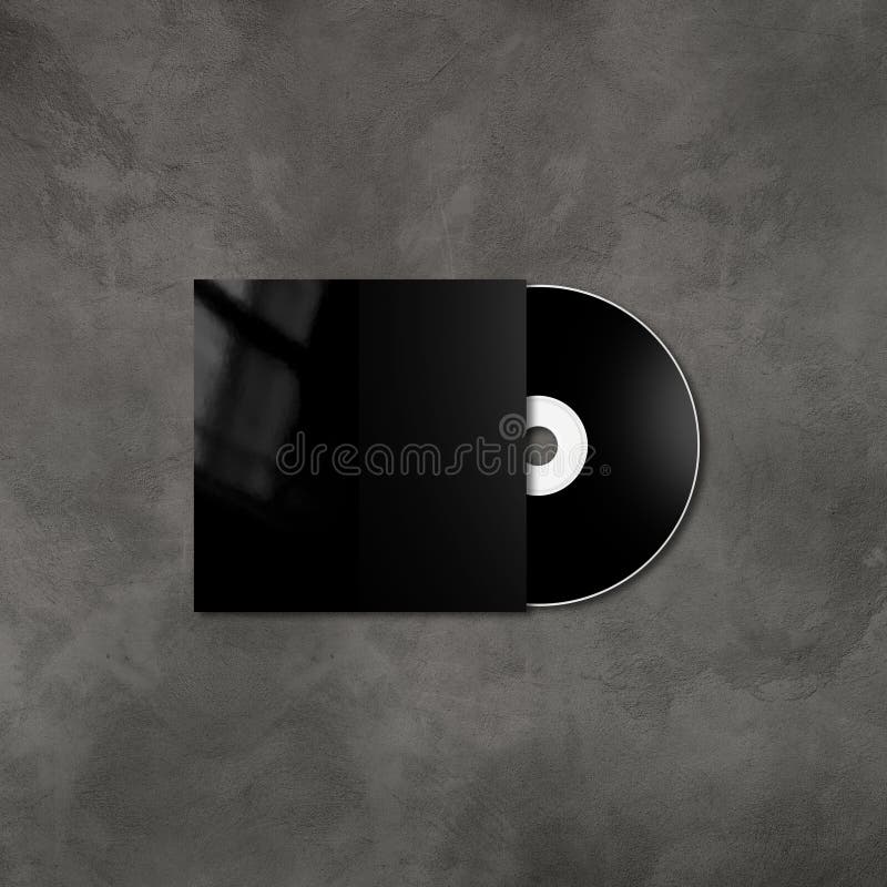 Black CD - DVD Mockup Template Isolated on Concrete Background Banner ...