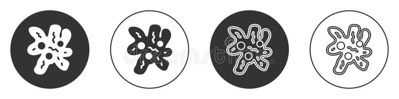 Black Cell Icon Isolated on White Background. Circle Button Stock ...