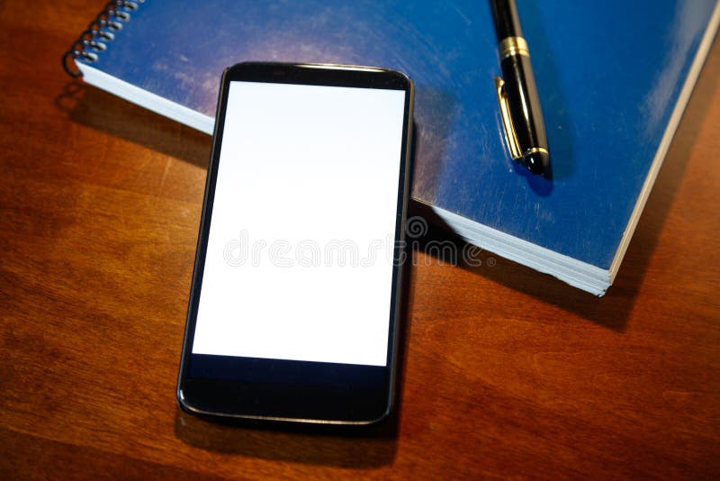 Black Cellphone and Notebook Stock Photo - Image of smartphone ...