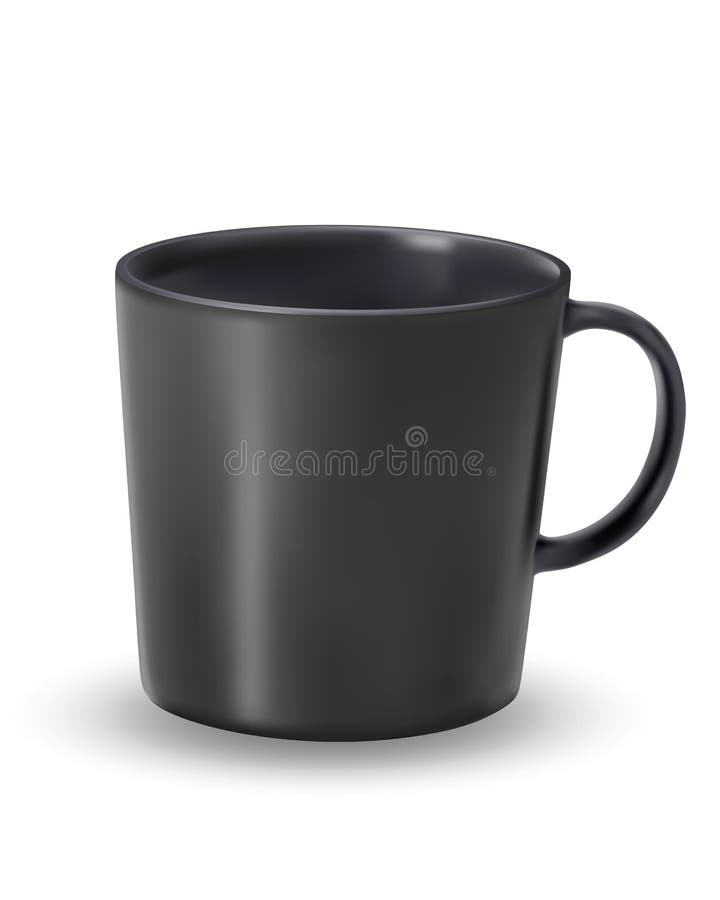 Black ceramic mug stock vector. Illustration of detail - 217396684