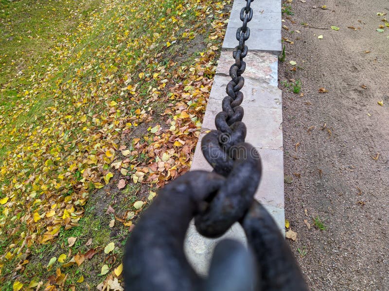 Black Chain Link Fence in the Park. Stock Photo - Image of relaxation ...