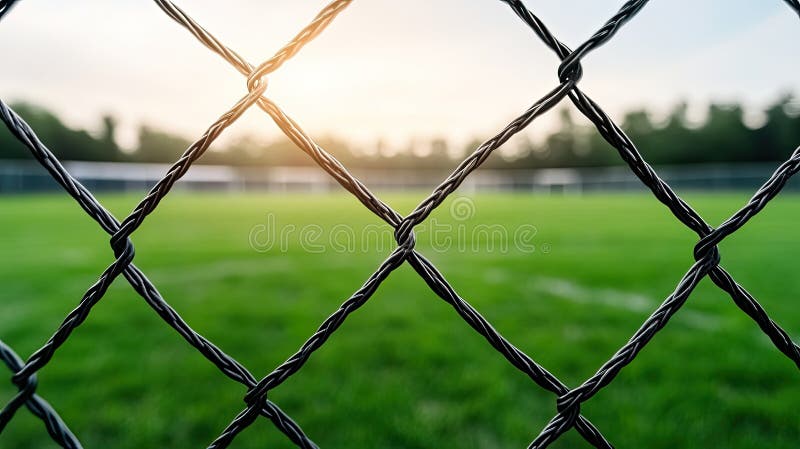 Black Chain-link Fence Positioned in Front of a Blurred School ...