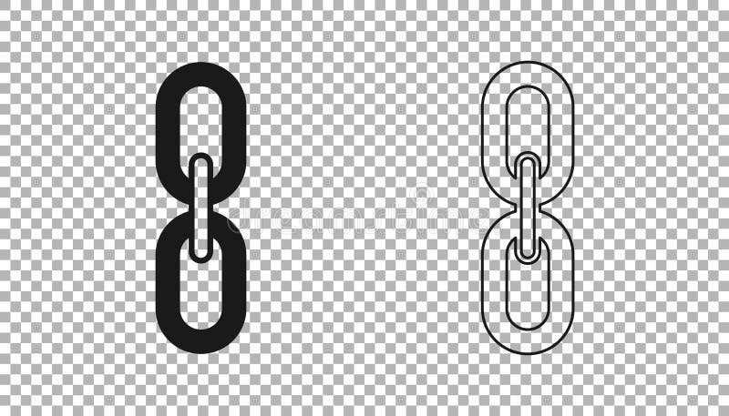 Black Chain Link Icon Isolated on Transparent Background. Link Single ...
