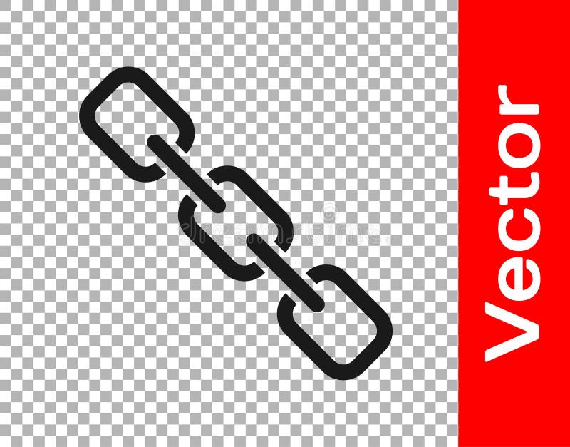 Black Chain Link Icon Isolated on Transparent Background. Link Single ...