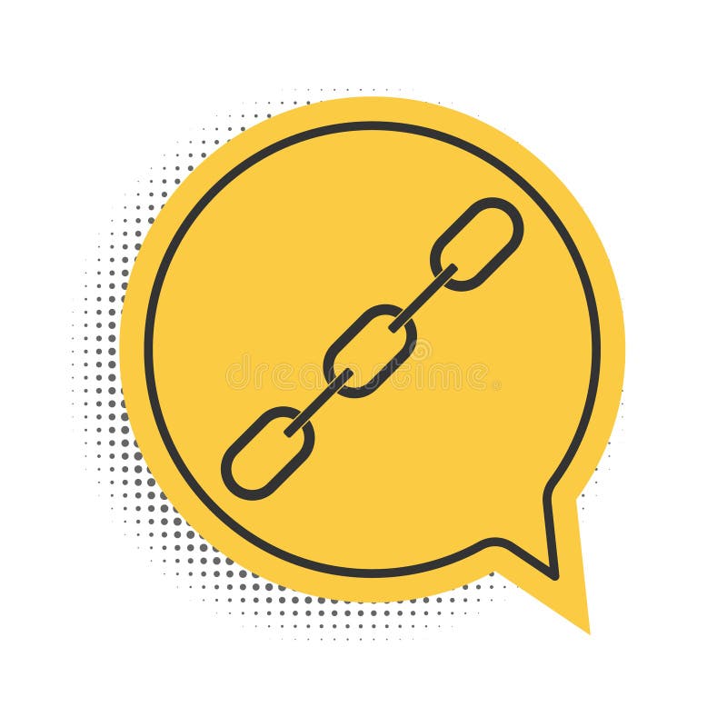 Black Chain Link Icon Isolated on White Background. Link Single. Yellow ...