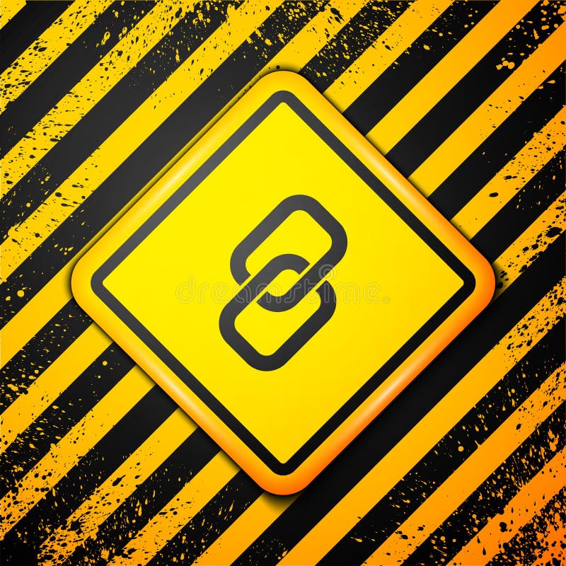 Black Chain Link Icon Isolated on Yellow Background. Link Single ...