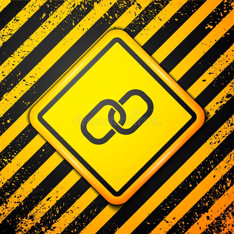 Black Chain Link Icon Isolated on Yellow Background. Link Single ...