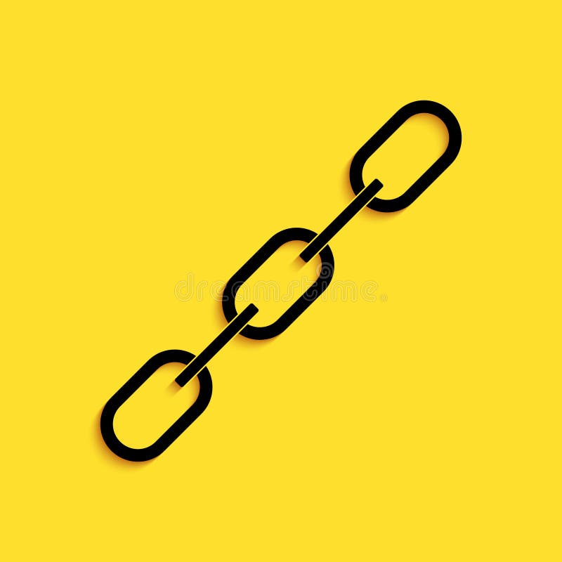 Black Chain Link Icon Isolated on Grey Background. Link Single. Long ...