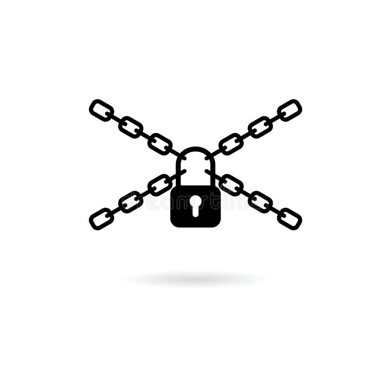 Black Chain Thick Line Icon or Logo Stock Vector - Illustration of ...