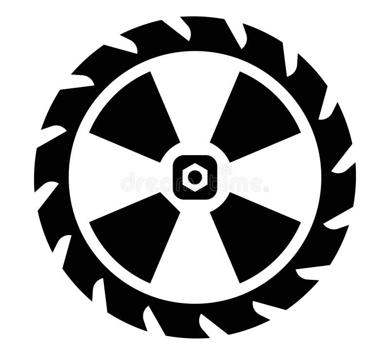 Black Chainsaw Disk Icon. Sawing Tool Stock Illustration - Illustration ...