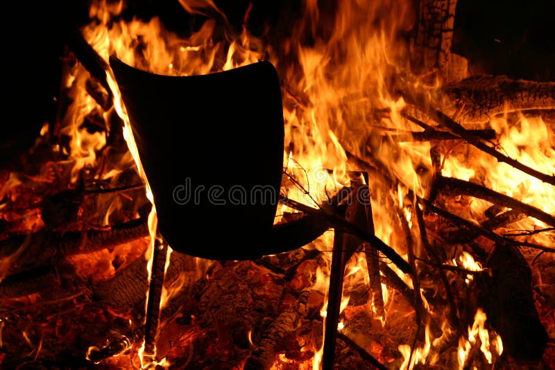 Black Chair on Fire with Everything Else Burning Next To it - Horror ...
