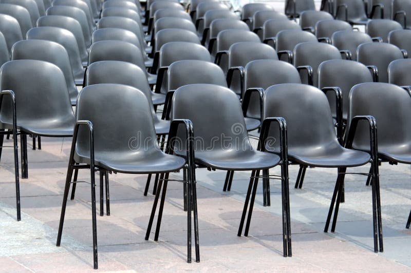 Black chairs stock image. Image of empty, spectators, cultural - 777015