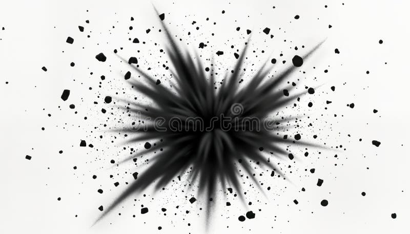 Black Chalk Explosion Effect Isolated on White Background. Abstract ...