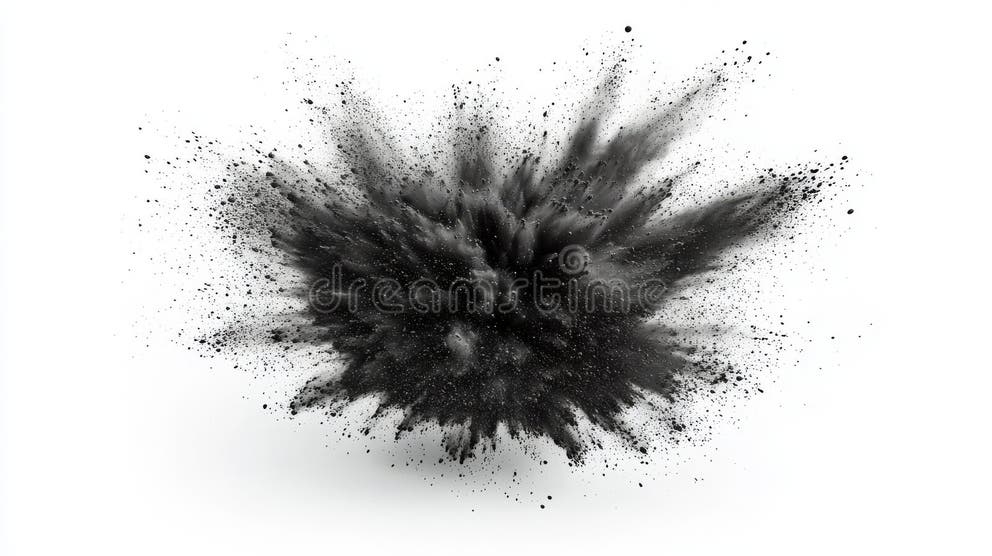 Black Chalk Fragments and Dust Scattering, Explosion Effect Isolated on ...